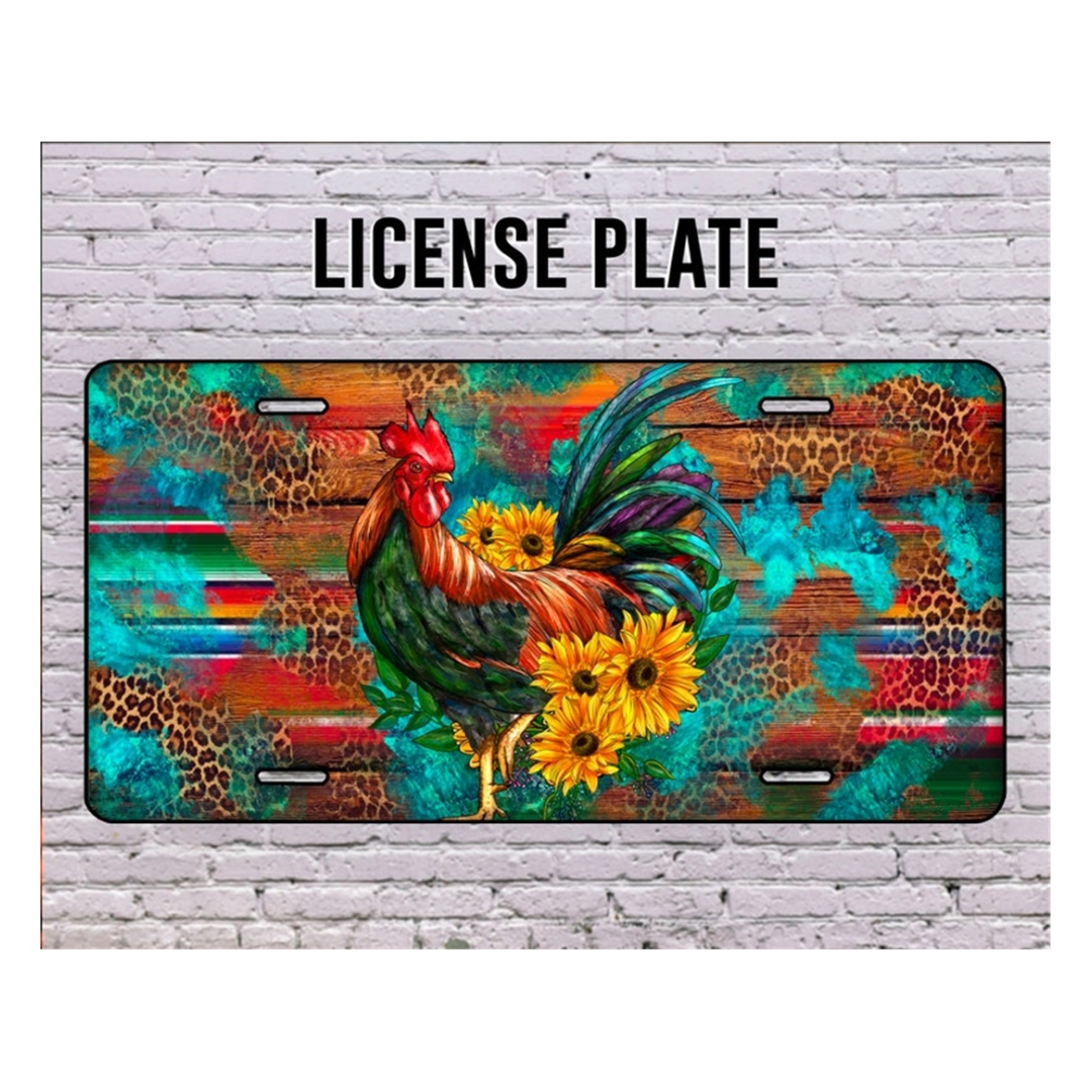 Western Coop Animals License Plate Png,Rooster License Plate | Inspire ...