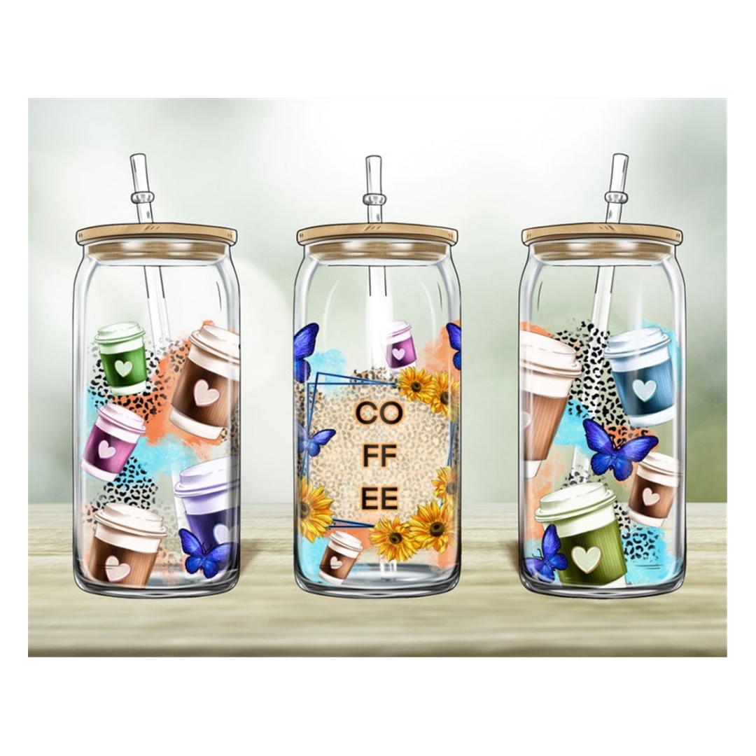 Coffee Cup Sunflower 16oz Libbey Glass Png, 16oz Libbey Cup, | Inspire ...