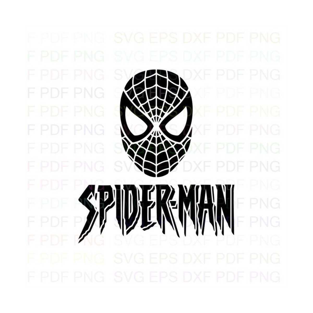 Spider_Man_Logo_and_Face_Silhouette Outline Svg Dxf Eps Pdf | Inspire ...