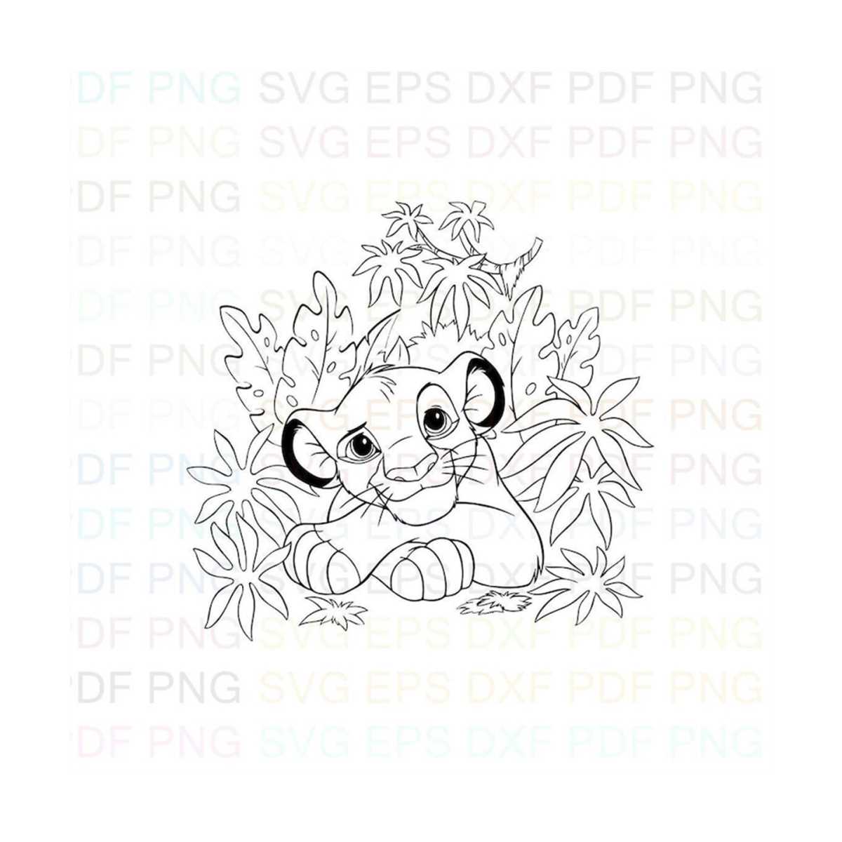 Simba_The_Lion_King_21 Outline Svg Dxf Eps Pdf Png, Cricut, | Inspire ...