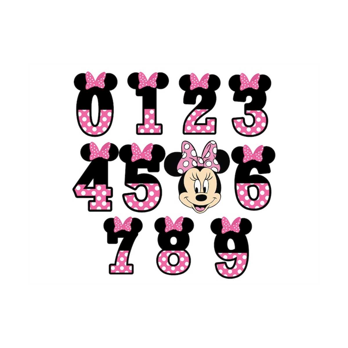 Minnie Mouse Numbers Clipart PNG | Inspire Uplift