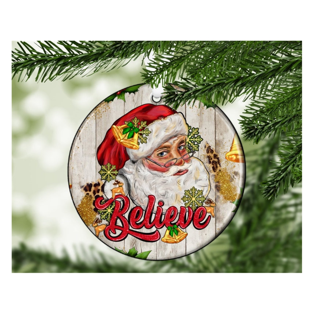 Santa Claus Believe Christmas Ornament Png, Santa Png,Wester | Inspire ...