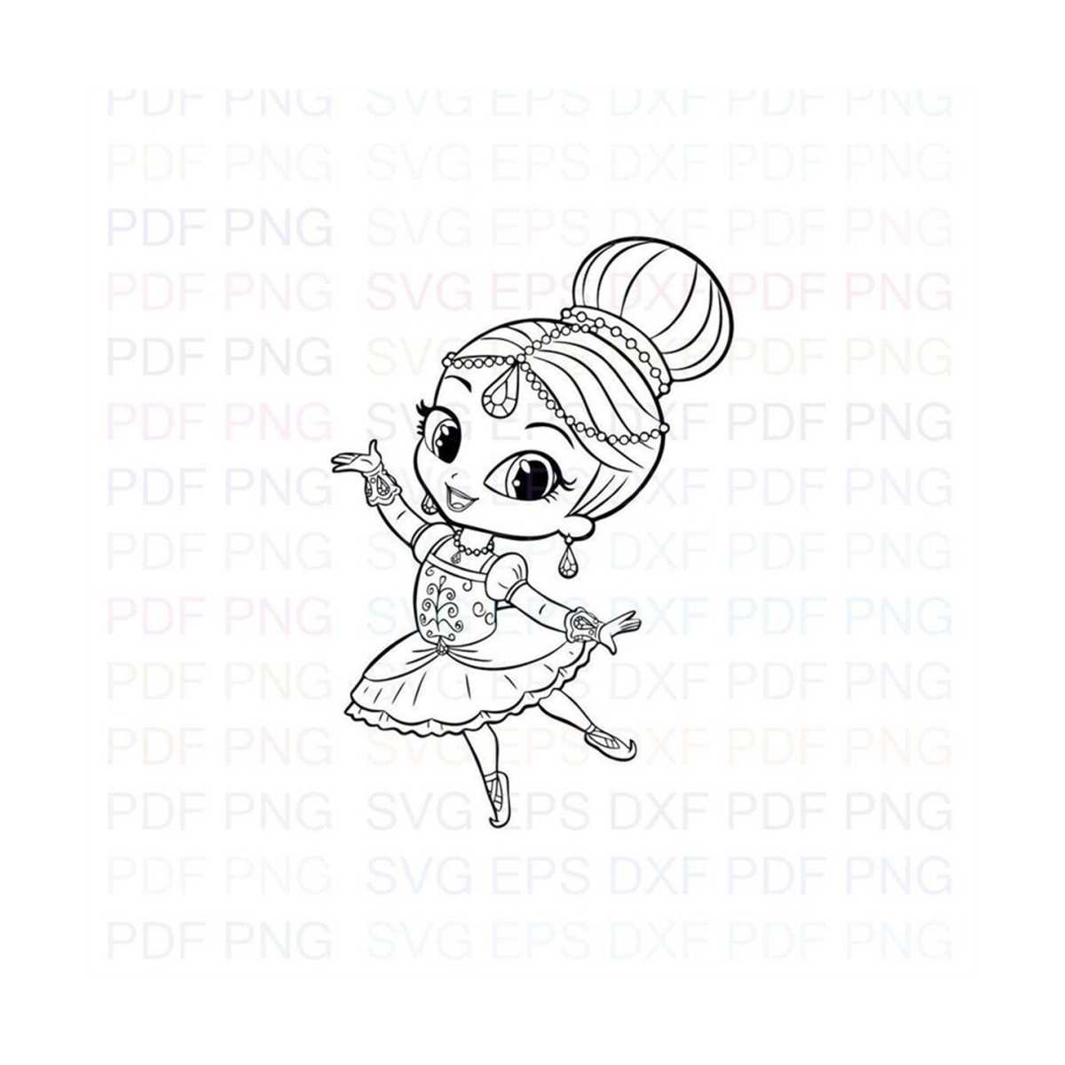 Shimmer_Ballet_Shimmer_and_Shine Outline Svg Dxf Eps Pdf Png | Inspire ...