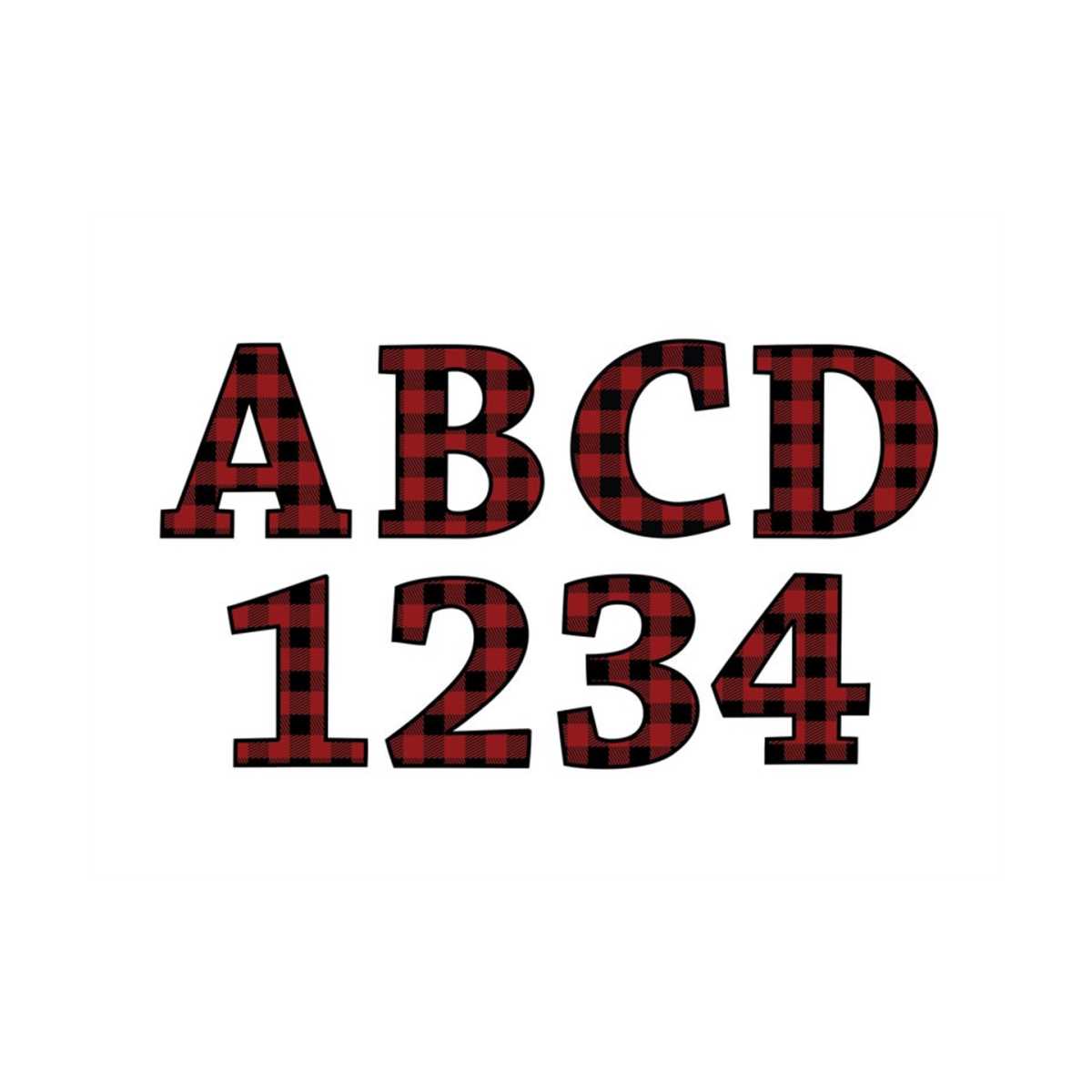 BUFFALO PLAID ALPHABET and Numbers Svg Files, Buffalo Plaid | Inspire ...