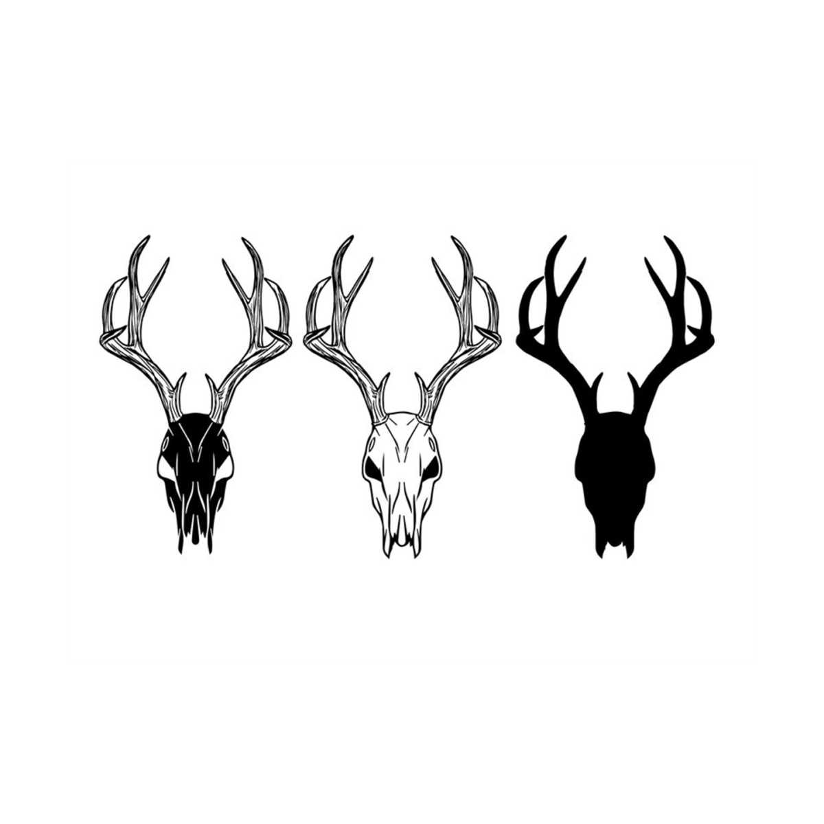 DEER SKULL SVG, deer skull silhouette cut files, deer skull | Inspire ...