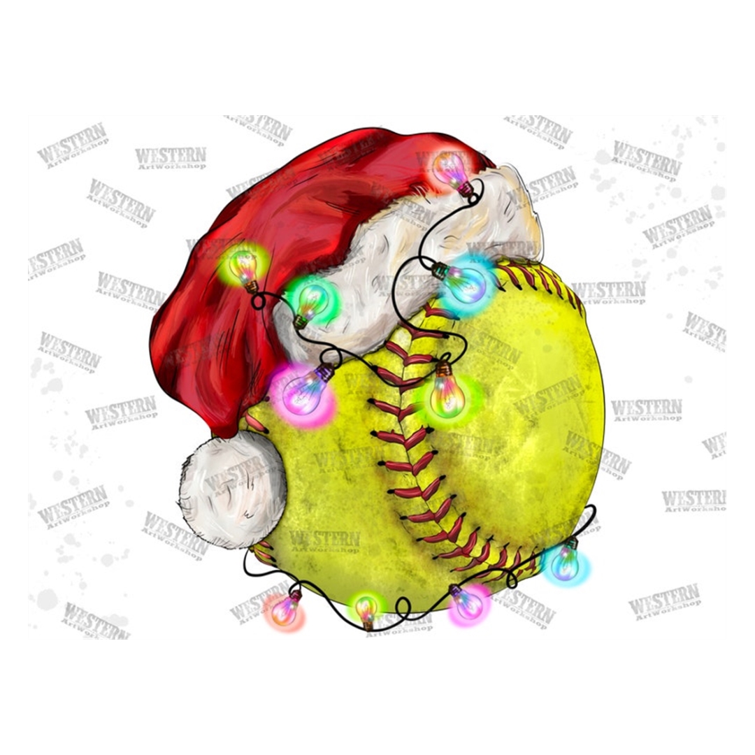 Christmas Softball Ball Sublimation Png, Softball SANTA Hat | Inspire ...
