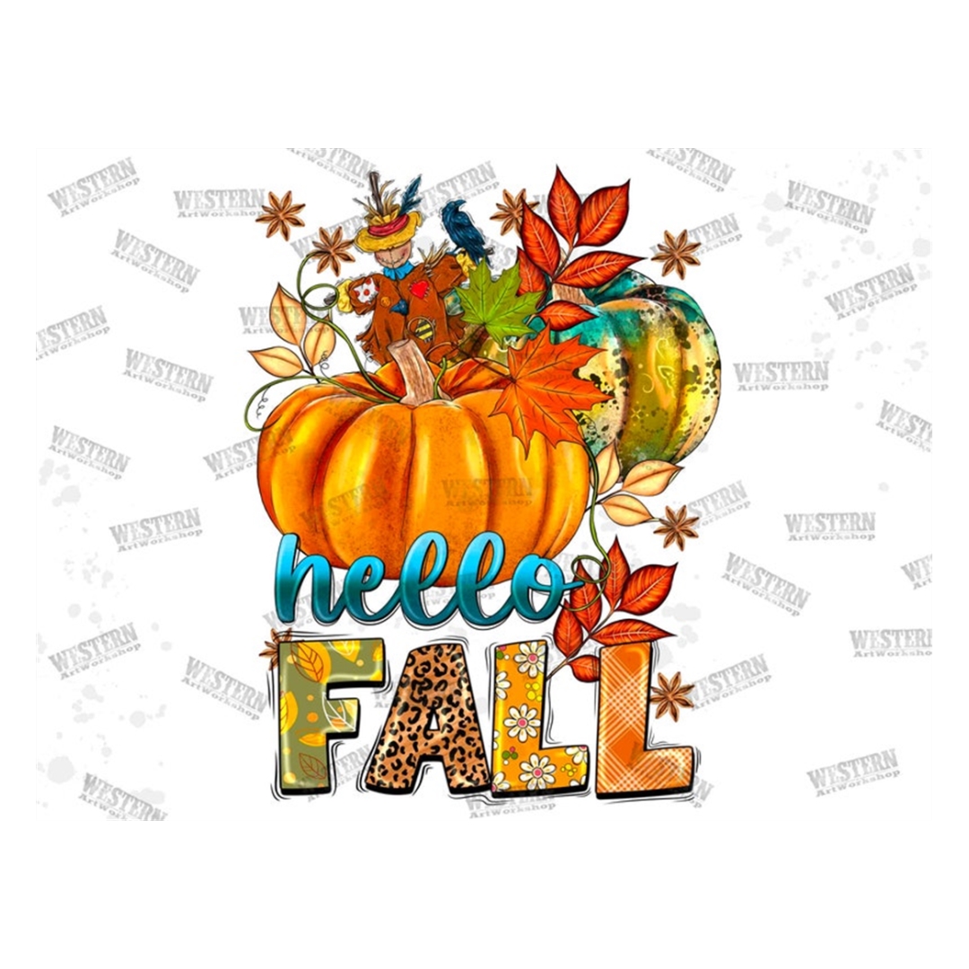 Hello Fall png sublimation design download, western Fall png | Inspire Uplift