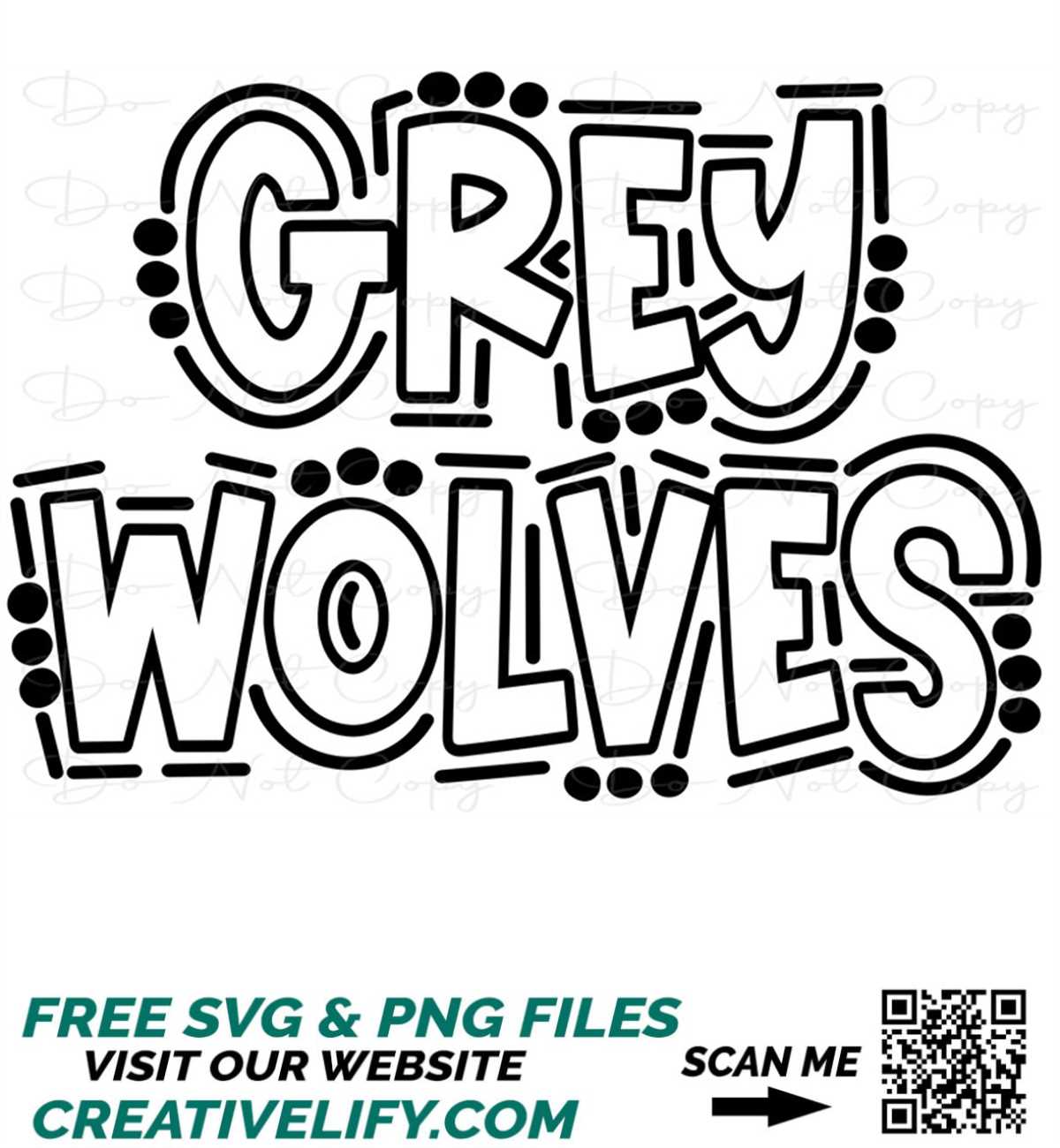 Grey Wolves - Doodle Letters Transparent Background - Sublim - Inspire ...