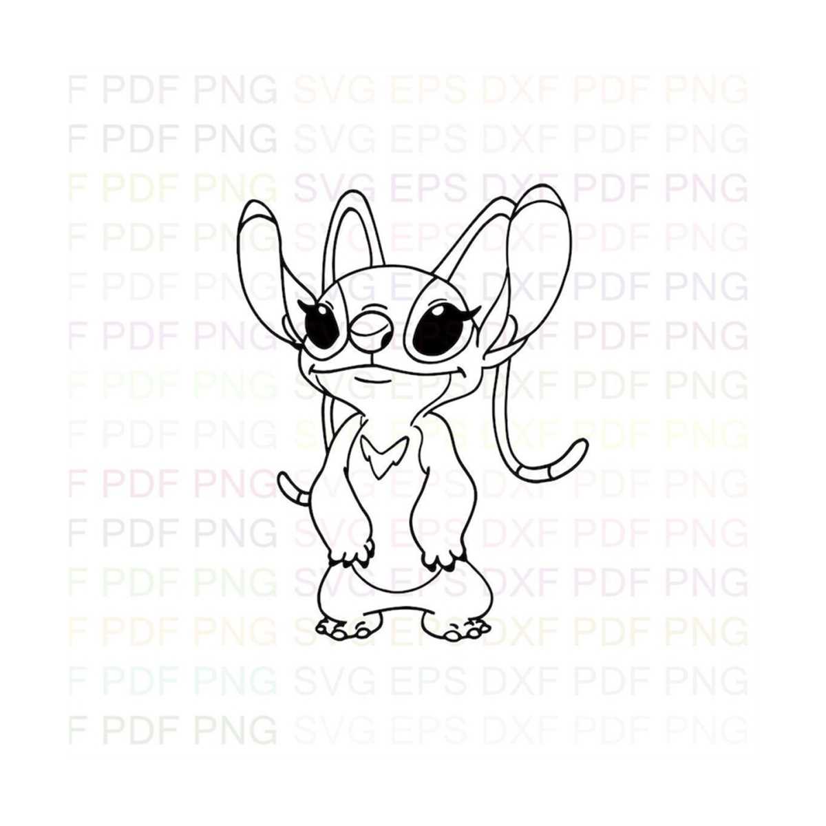 Angel_Stitch_Pink_lilo_and_stitch Outline Svg Dxf Eps Pdf Pn | Inspire ...