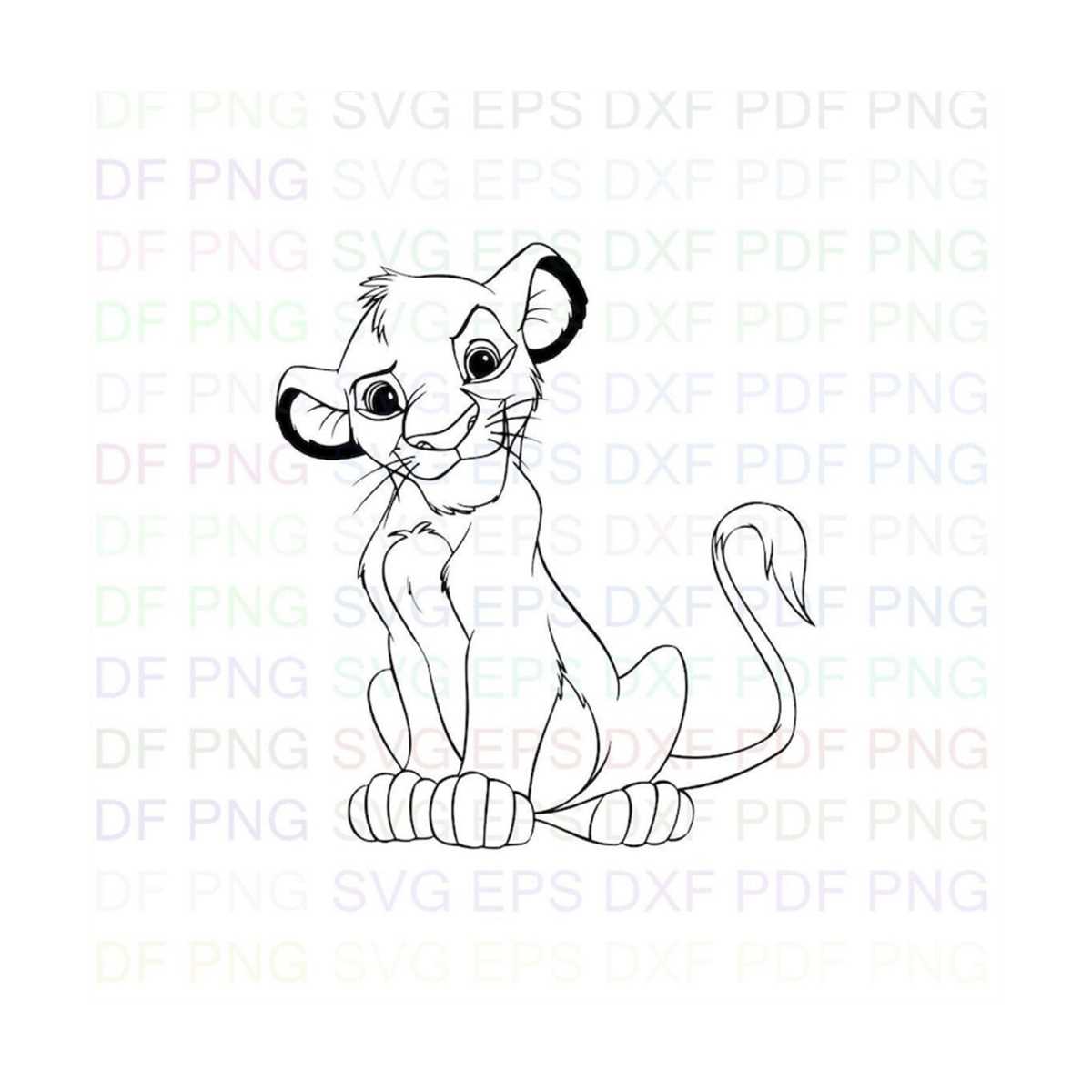 Simba_The_Lion_King_2 Outline Svg Dxf Eps Pdf Png, Cricut, C | Inspire ...