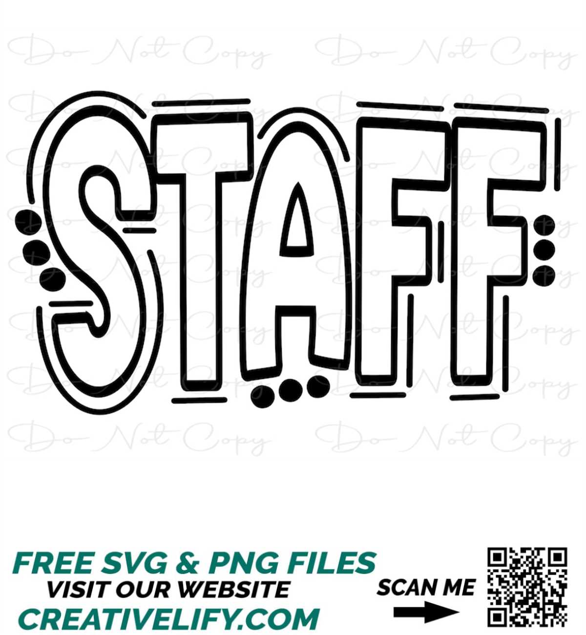 Staff - Doodle Letters Transparent Background - Sublimation - Inspire ...