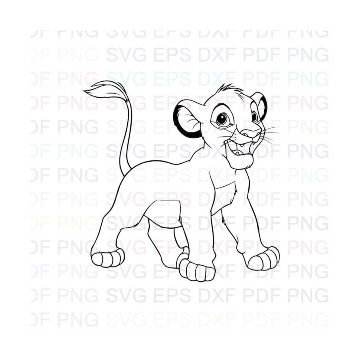 Simba_The_Lion_King_22 Outline Svg Dxf Eps Pdf Png, Cricut, | Inspire ...