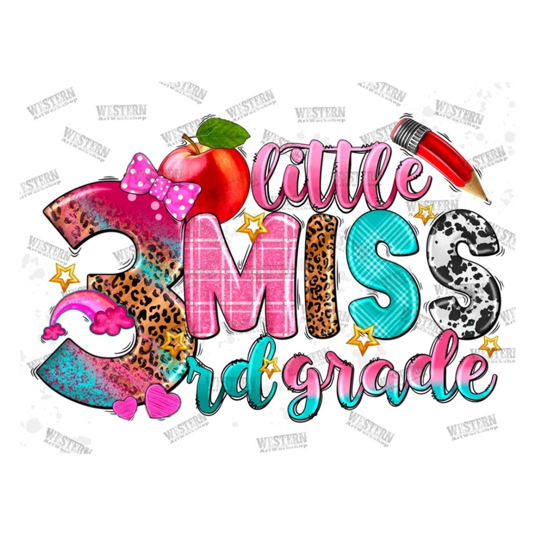 Little miss third grade png sublimation design download, 3rd | Inspire ...