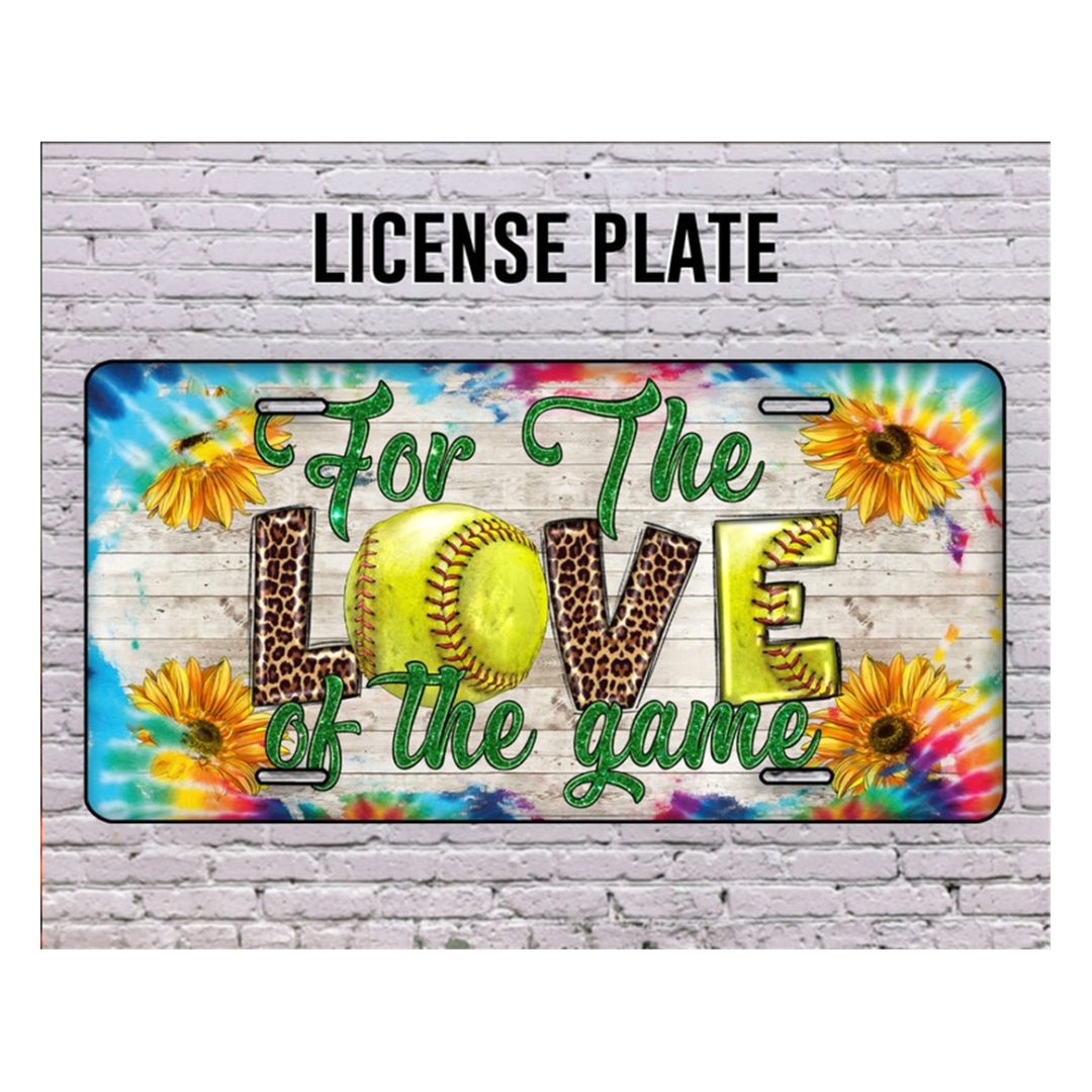 Love Of The Game Softball License Plate, Softball License Pl | Inspire ...