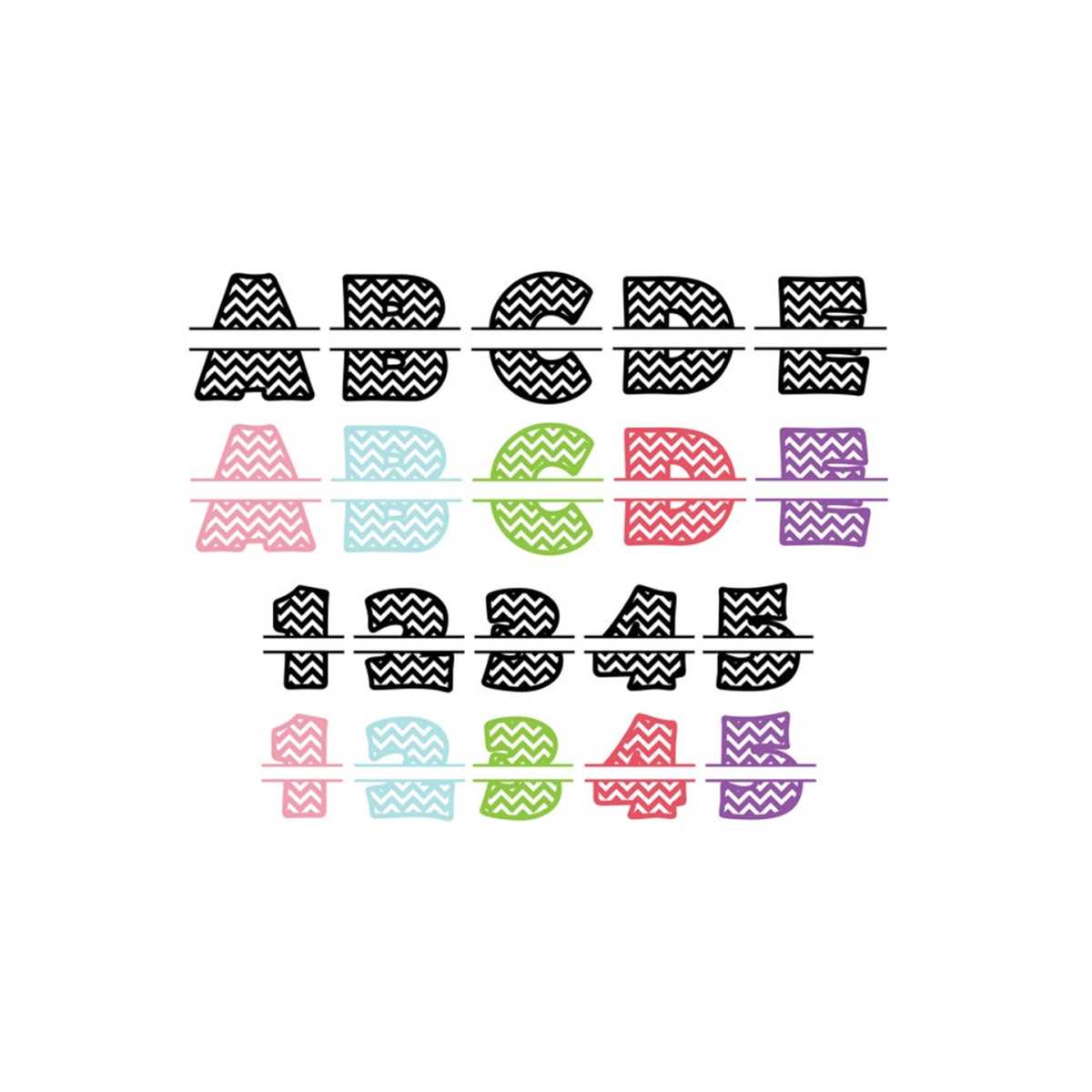 SPLIT CHEVRON ALPHABET Svg, Split Chevron Alphabet Clipart, | Inspire ...