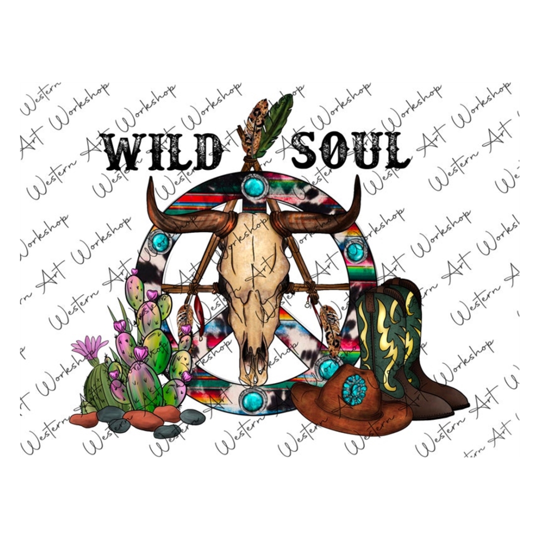 Western wild soul Png, Wild Soul Boho Bull Skull PNG, Wester | Inspire ...