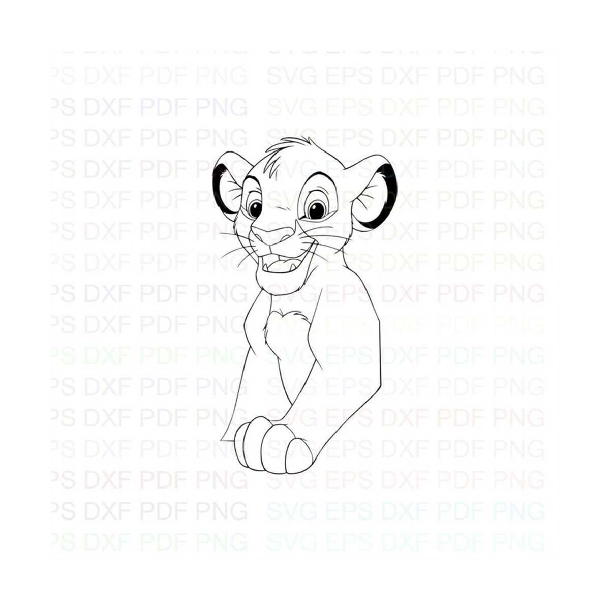 Simba_The_Lion_King_23 Outline Svg Dxf Eps Pdf Png, Cricut, | Inspire ...