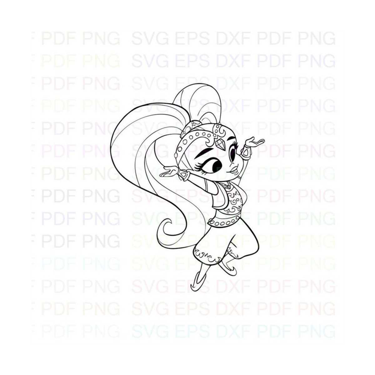 Shine_2_Shimmer_and_Shine Outline Svg Dxf Eps Pdf Png, Cricu | Inspire ...