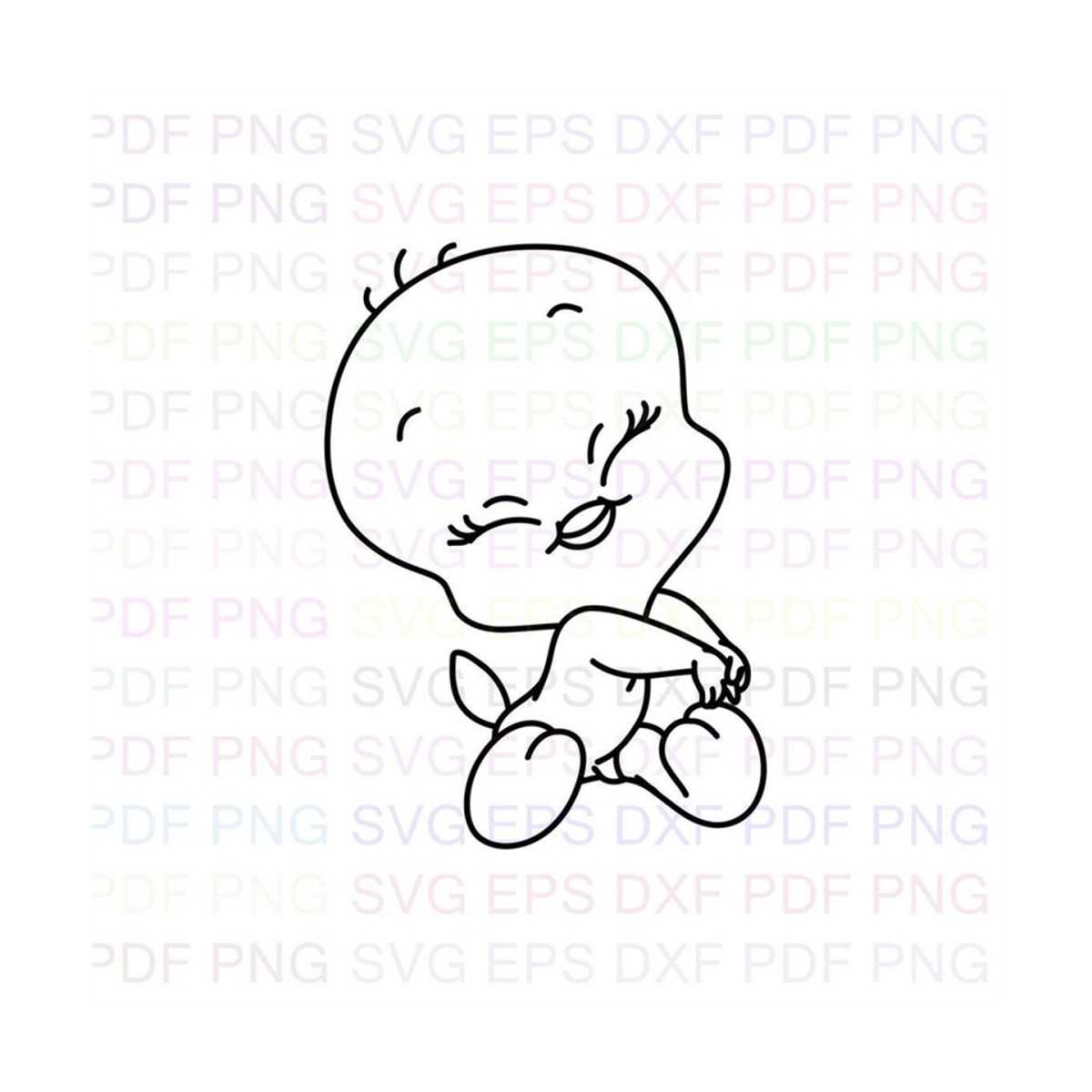 Baby_Tweety_Baby_Looney_Tunes_2 Outline Svg Dxf Eps Pdf Png, - Inspire ...