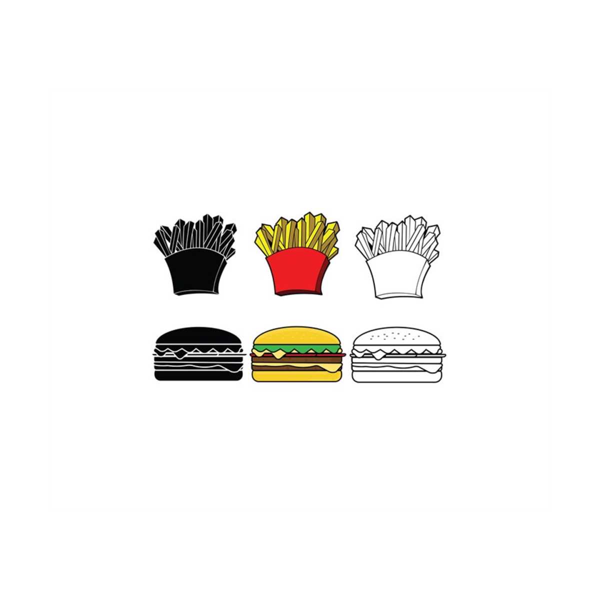 FRENCH FRIES SVG Files, Hamburger Svg Files, Fries and Hambu | Inspire ...