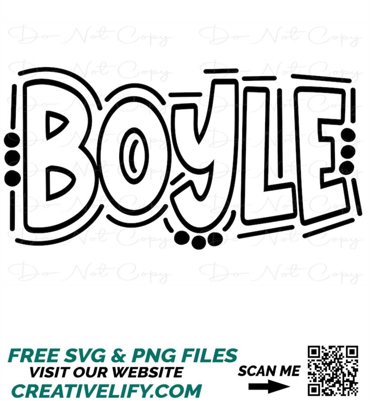 Boyle - Doodle Letters Transparent Background - Sublimation - Inspire ...
