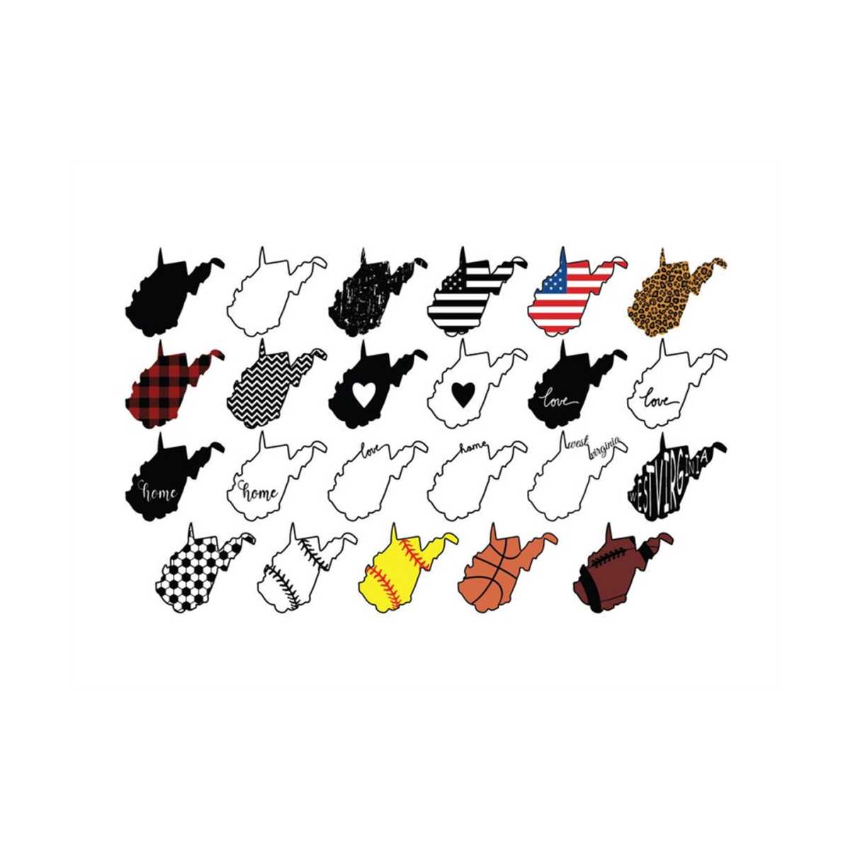 WEST VIRGINIA State SVG, West Virginia State Clipart, West V | Inspire ...