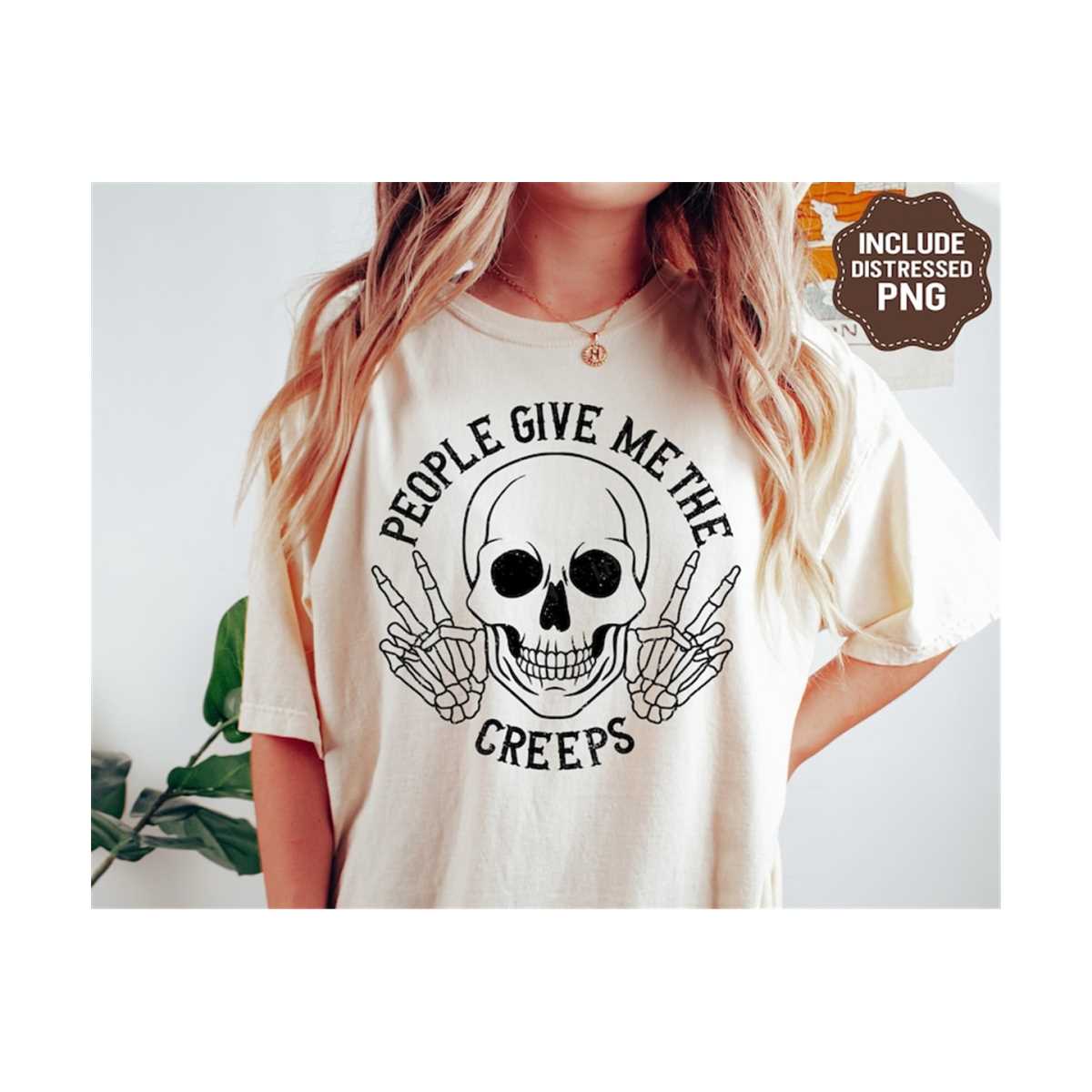 People Give Me The Creeps SVG PNG, Halloween Svg, Peace Skel | Inspire ...