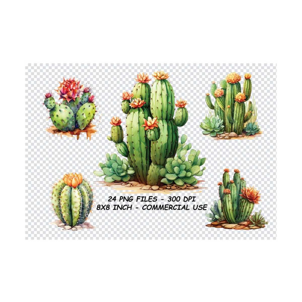 WATERCOLOR CACTUS CLIPART, Watercolor Cactus Clipart Png Fil | Inspire ...
