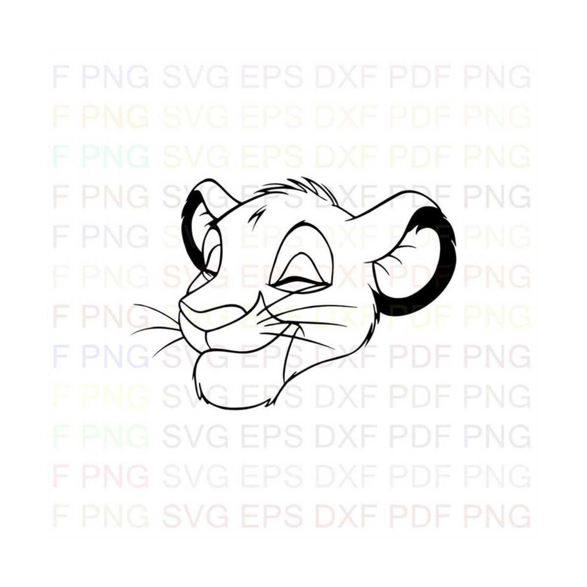 Simba_The_Lion_King_12 Outline Svg Dxf Eps Pdf Png, Cricut, | Inspire ...