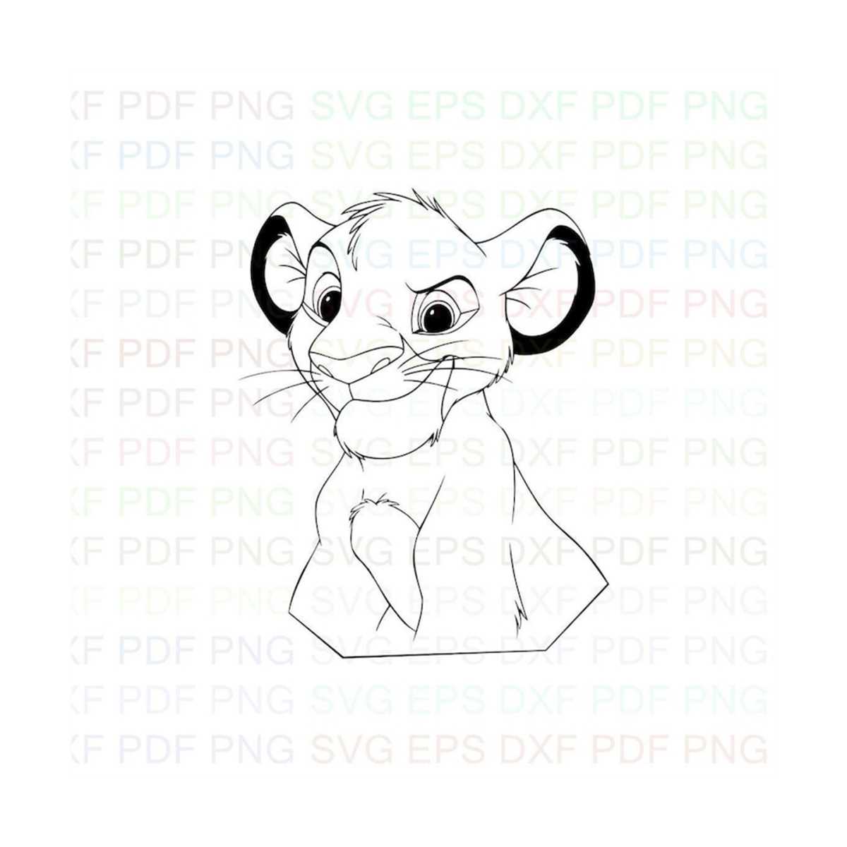 Simba_The_Lion_King_11 Outline Svg Dxf Eps Pdf Png, Cricut, | Inspire ...
