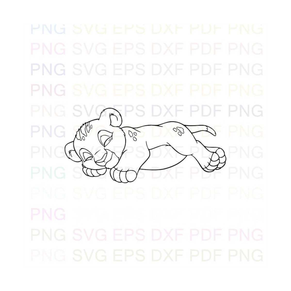 Simba_baby_The_Lion_King_4 Outline Svg Dxf Eps Pdf Png, Cric | Inspire ...
