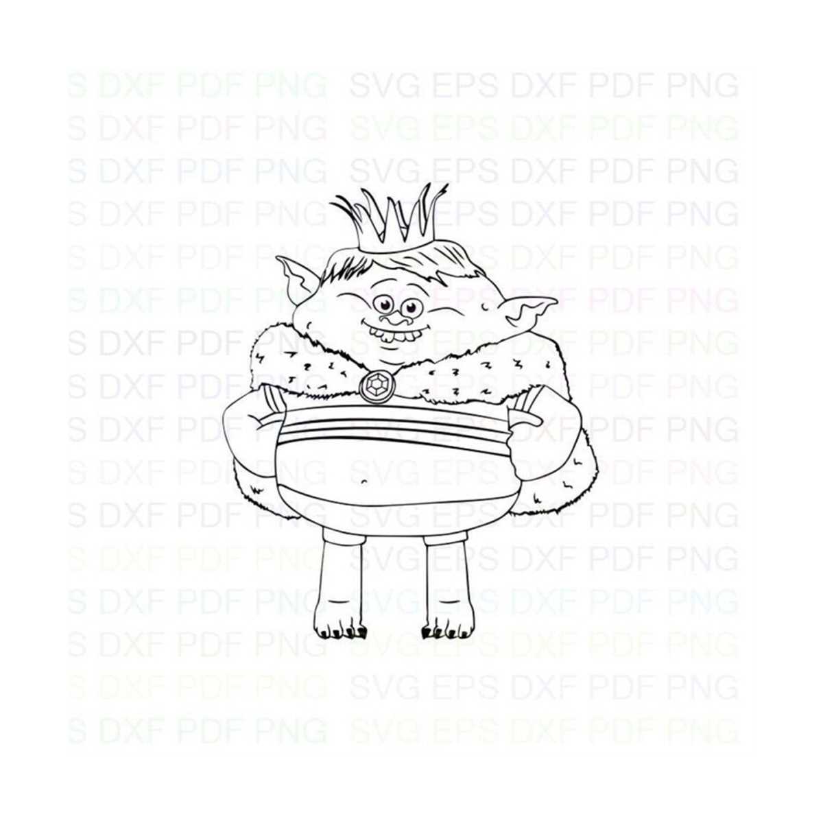 Prince_Gristle_Trolls Outline Svg Dxf Eps Pdf Png, Cricut, C | Inspire ...