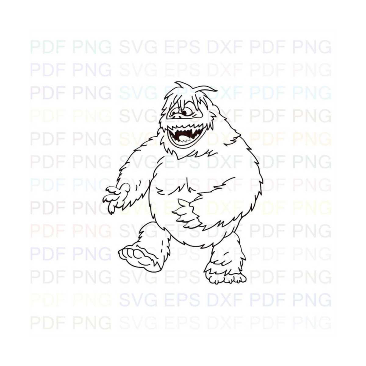 Abominable_Rudolphs_Bumble_Snowman_Happy Outline Svg Dxf Eps | Inspire ...