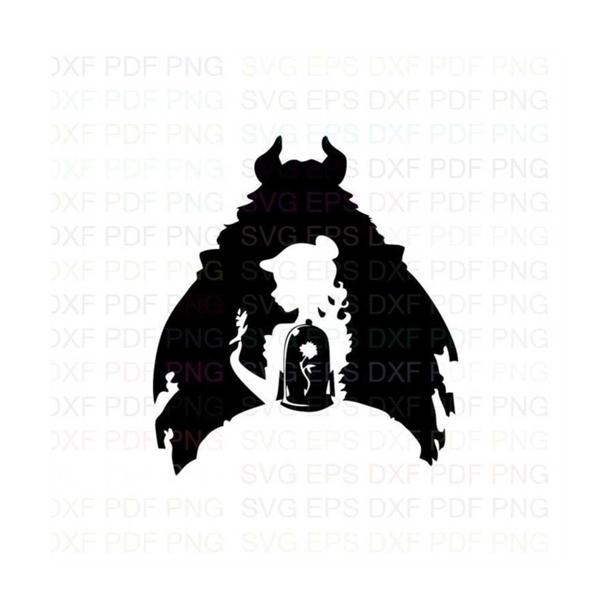 Beauty_and_the_Beast_silhouette Outline Svg Dxf Eps Pdf Png, | Inspire ...