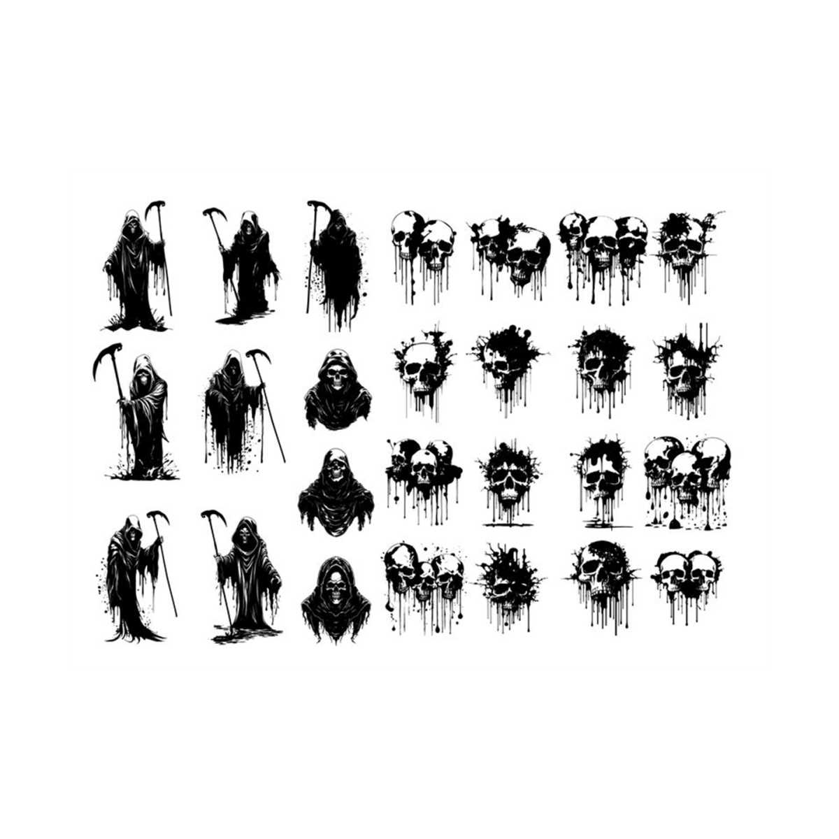 DRIPPING SKULLS SVG, Grim Reaper Svg, Skull Svg Cut Files Fo | Inspire ...