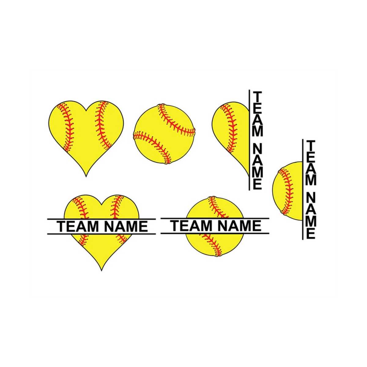 Split Softball Svg - Inspire Uplift