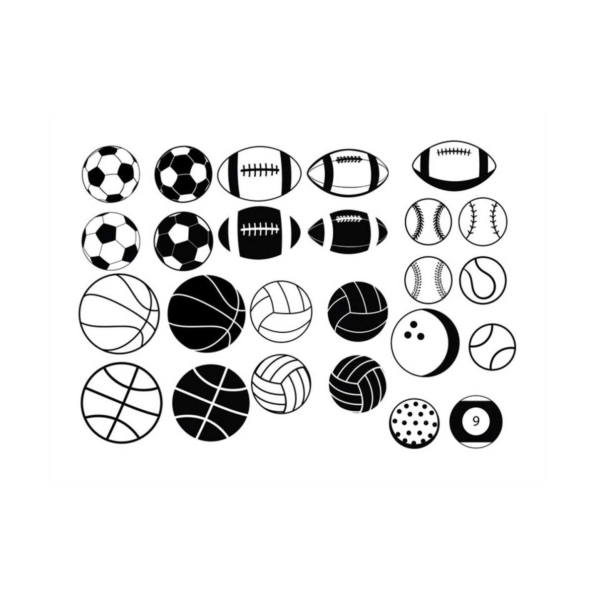 SPORTS BALLS SVG, Sports Ball Clipart, Baseball ball, Basket | Inspire ...