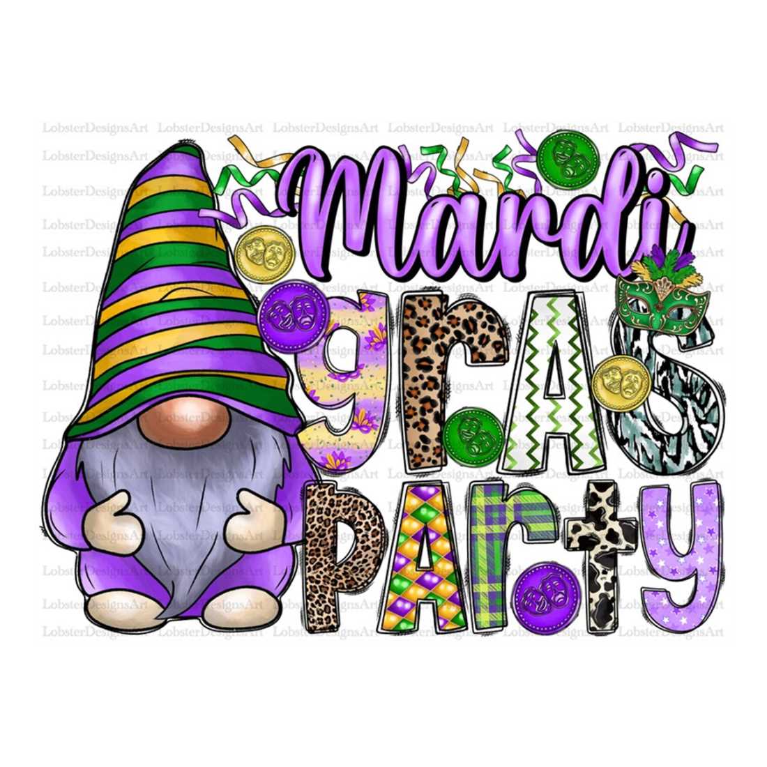 Mardi Gras Party Png, Mardi Gras Gnome Png Sublimation Desig | Inspire ...