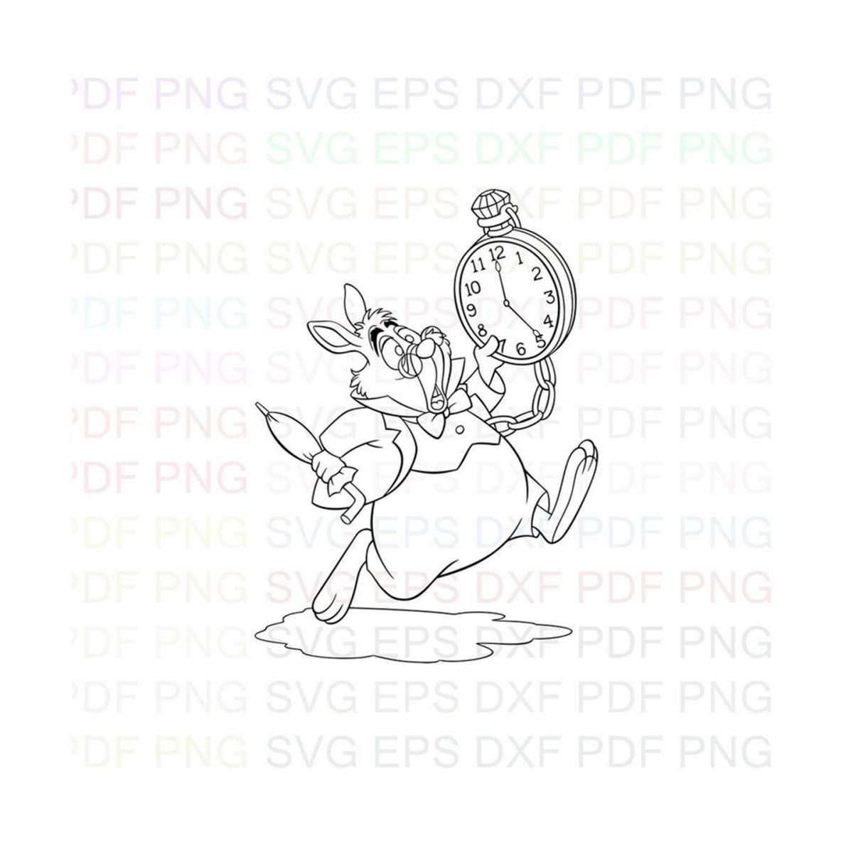 Alice_Wonderland_0025 Outline Svg Dxf Eps Pdf Png, Cricut, C | Inspire ...