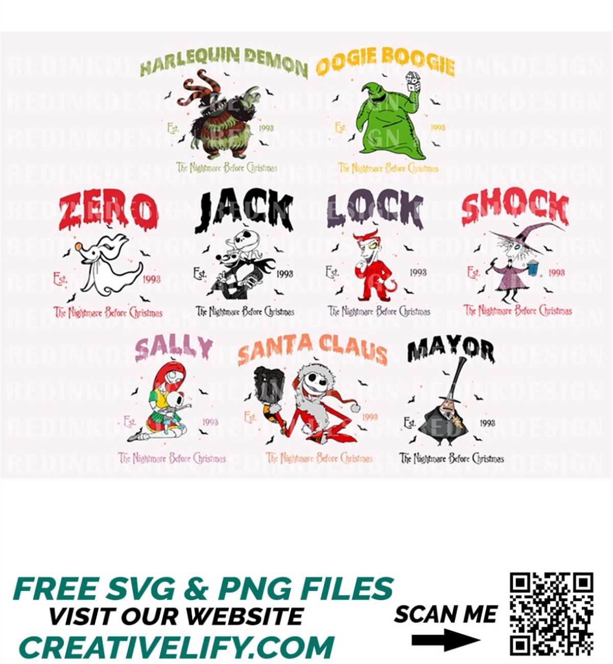 Bundle Halloween Nightmare Before PNG, Halloween Png, Spooky - Inspire ...