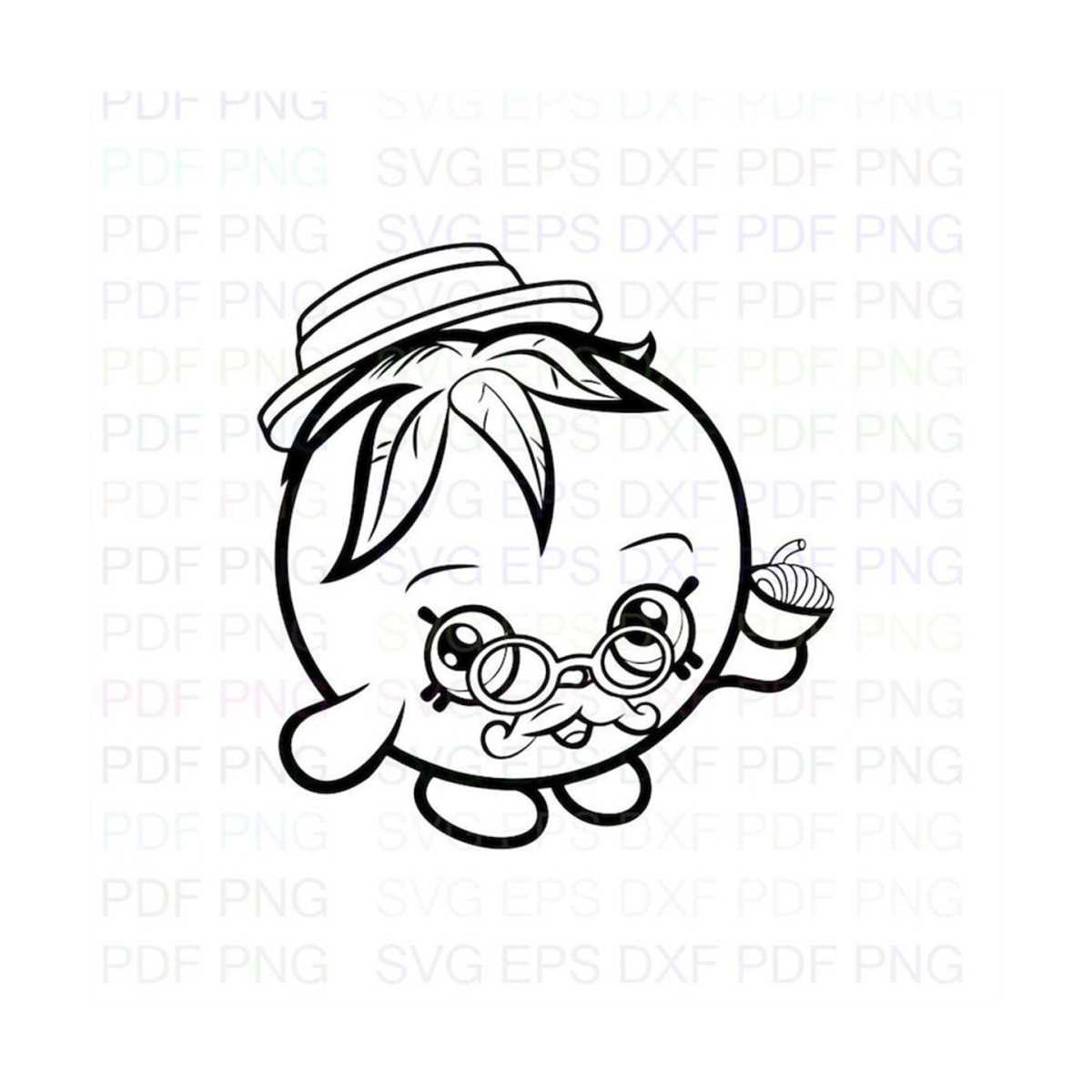 Papa_Tomato_Shopkins Outline Svg Dxf Eps Pdf Png, Cricut, Cu | Inspire ...