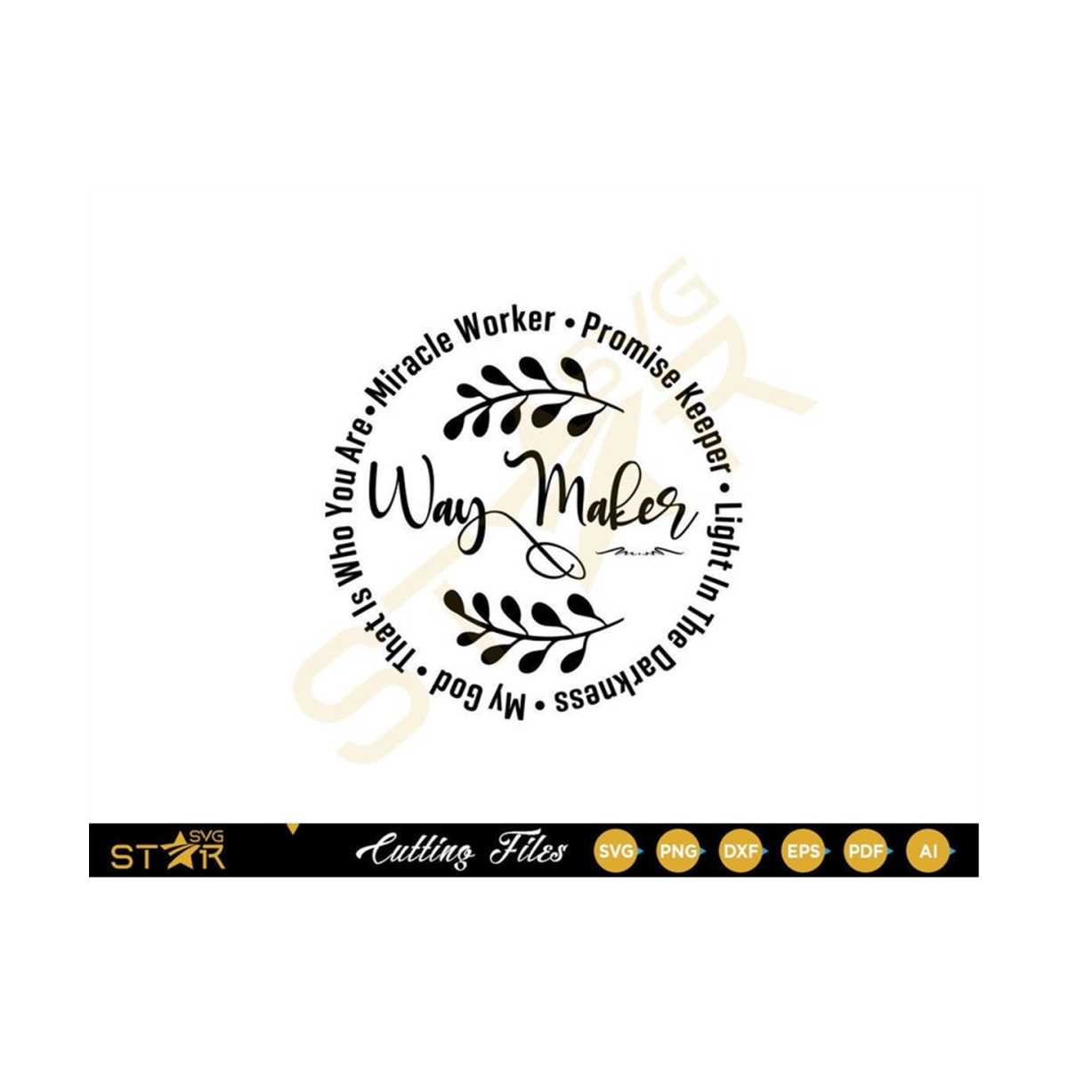Waymaker SVG, Way Maker Oval, Miracle Worker, Instant Downlo | Inspire ...
