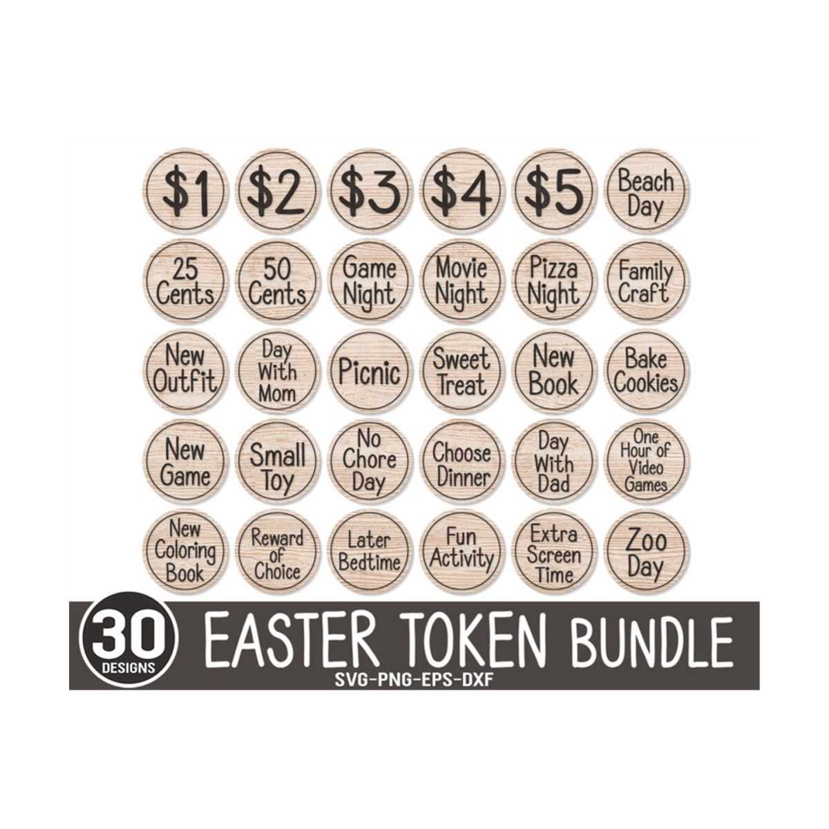 30 Redeemable Easter Token SVG, Easter Laser files, Easter C - Inspire ...