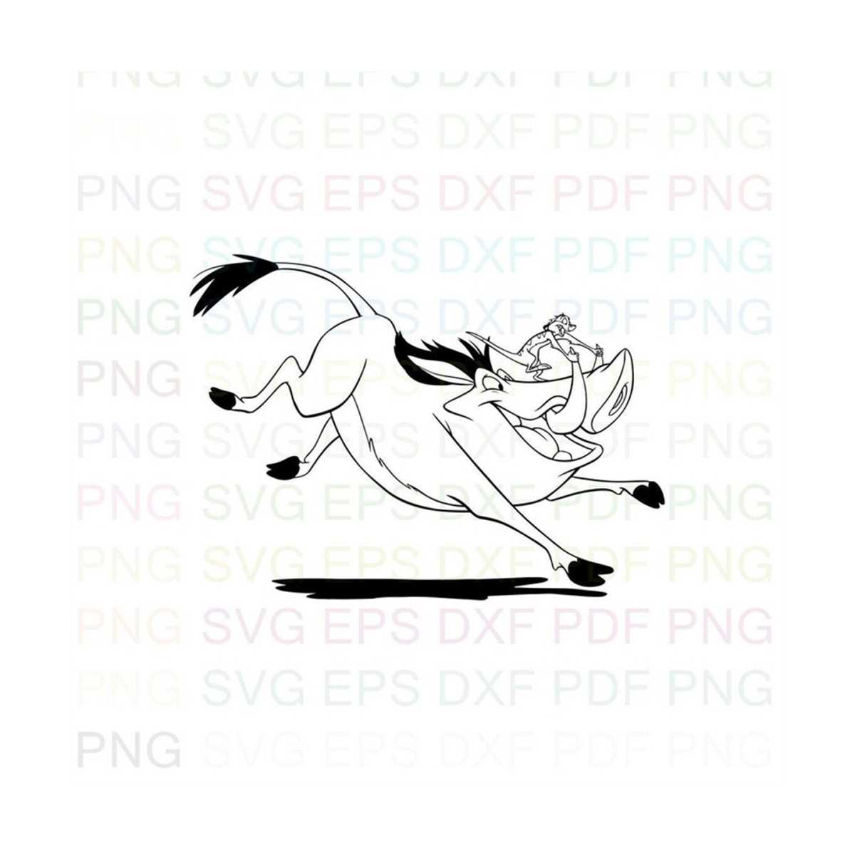 Pumbaa_Timon_and_Pumbaa_9 Outline Svg Dxf Eps Pdf Png, Cricu | Inspire ...