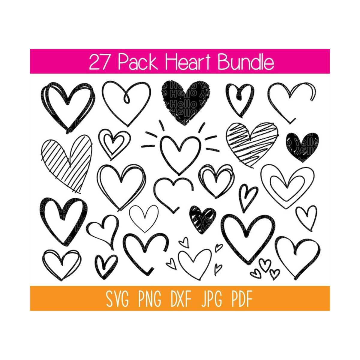 Heart Svg Bundle, Heart Svg, Hand Drawn Heart svg, Open Hear | Inspire ...