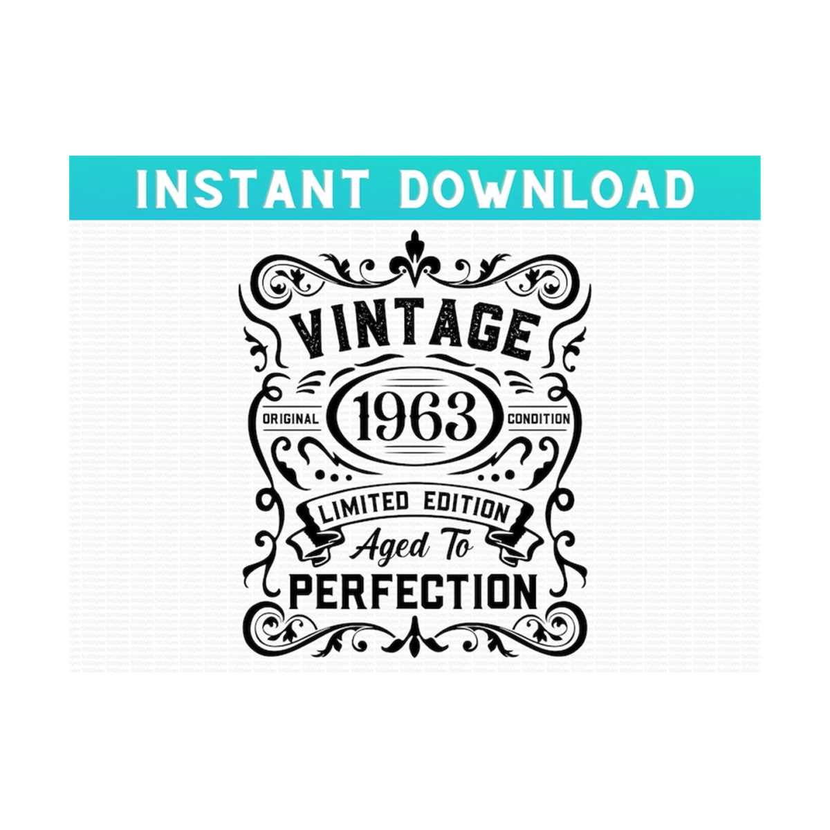60th Birthday SVG PNG Vintage 1963 SVG, Birthday Svg, Limite | Inspire ...