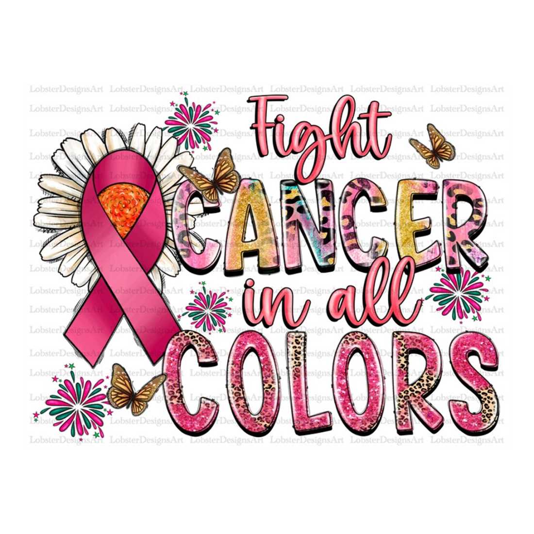 Fight Cancer in all colors png sublimation design download, | Inspire ...