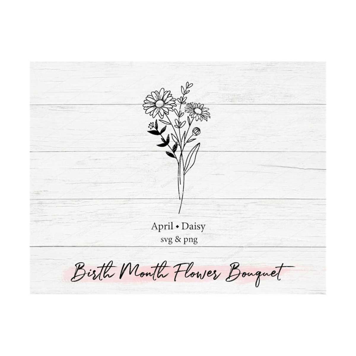 Birth Month Flower Bouquet Svg, Flower Svg, Floral Svg, Birt - Inspire ...