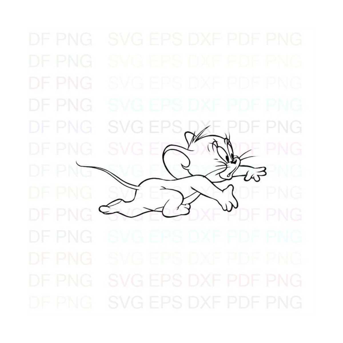 jerry_4_Tom_and_Jerry Outline Svg Dxf Eps Pdf Png, Cricut, C | Inspire ...