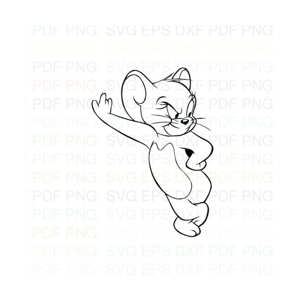 jerry_3_Tom_and_Jerry Outline Svg Dxf Eps Pdf Png, Cricut, C | Inspire ...